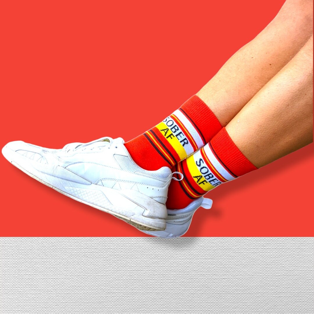 Unisex Sober AF Socks Sober Birthday Sobriety Milestones Recovery Dry ...