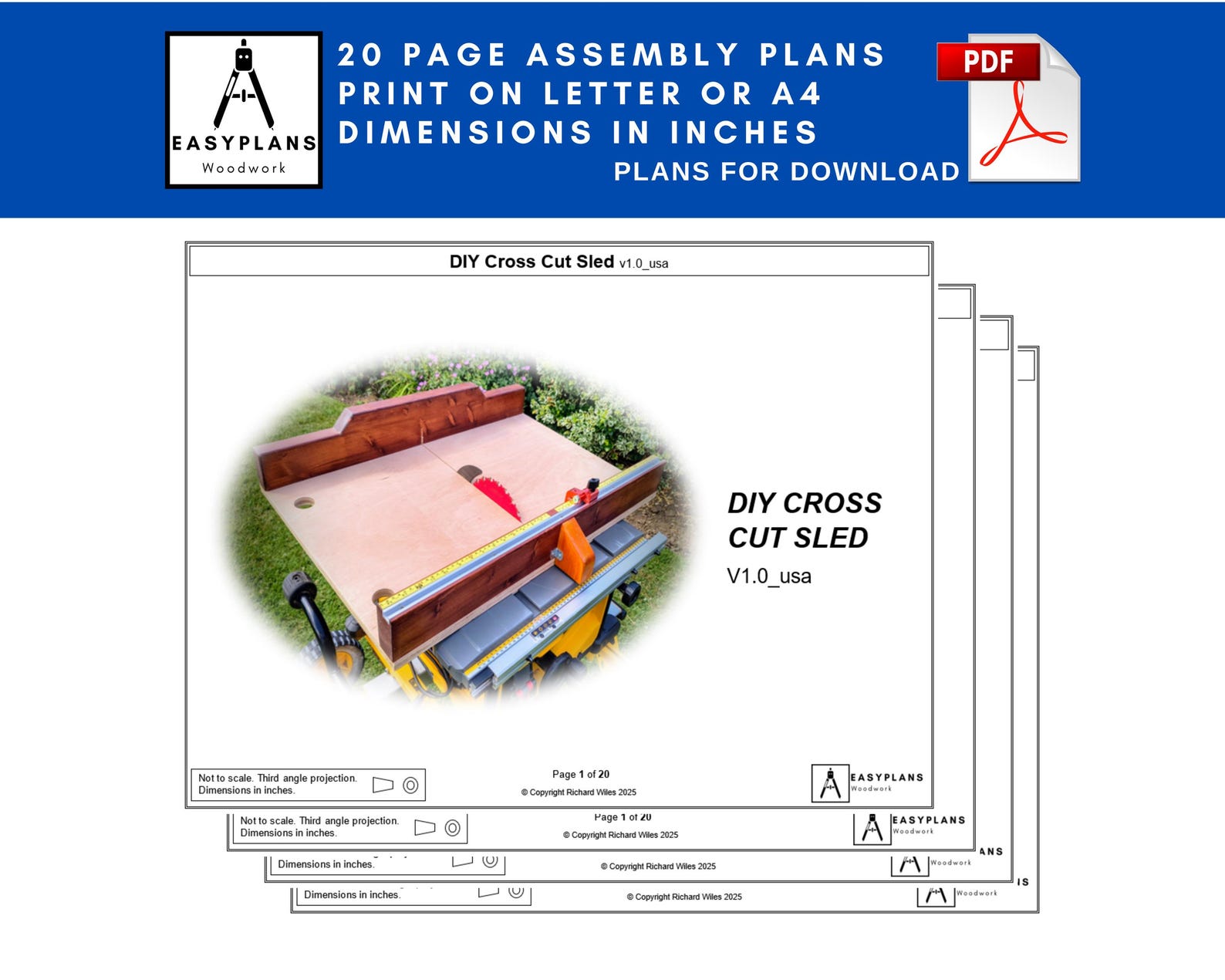 PLANS for Cross Cut Sled DIY Woodworking Build Project - Etsy