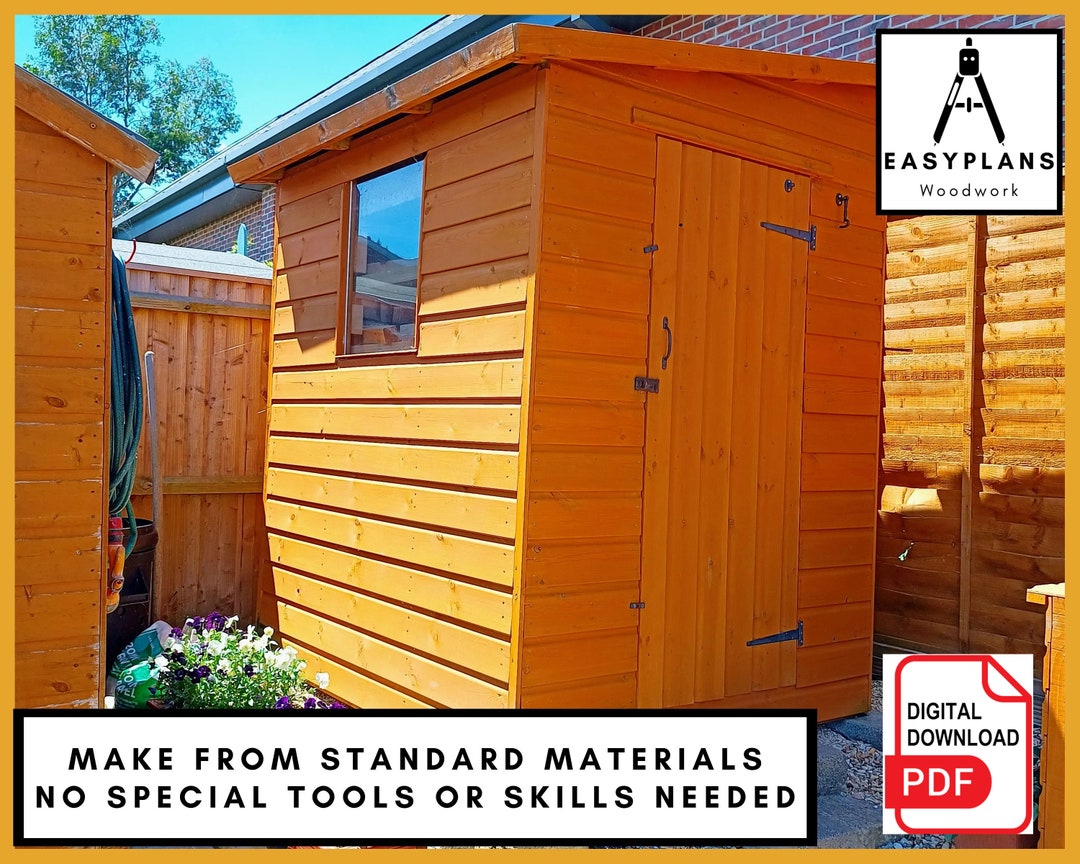 DIY Lean to Shed Plans: 6ft X 5ft Woodwork Project (PDF Download) - Etsy