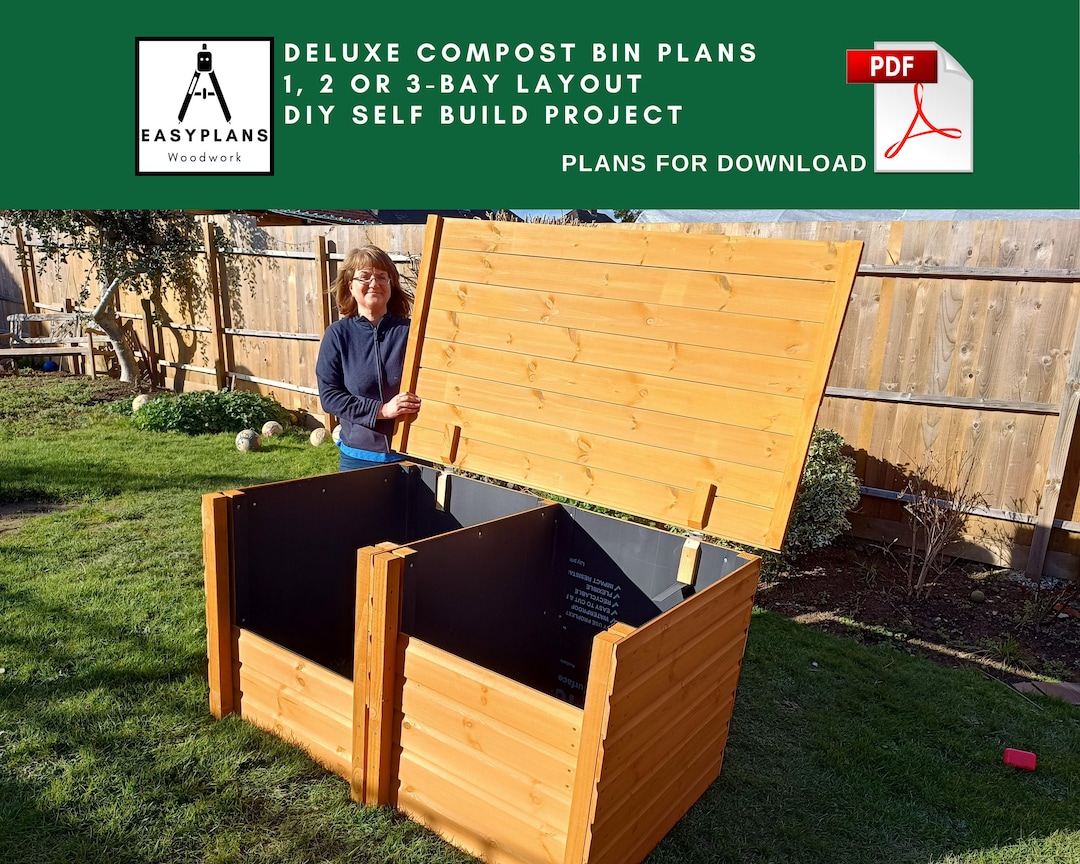 Compost Bin Plans: 1, 2, 3-bay System (plans for Download) - Etsy