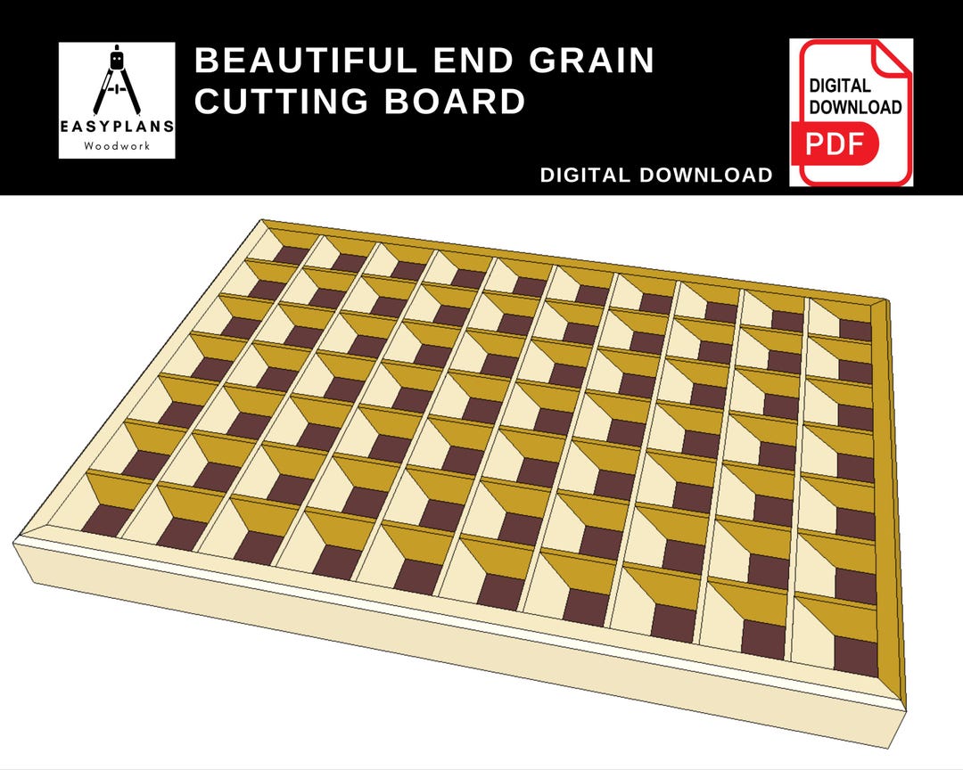 PLANS for 3D Design End Grain Cutting Chopping Board Woodworking ...