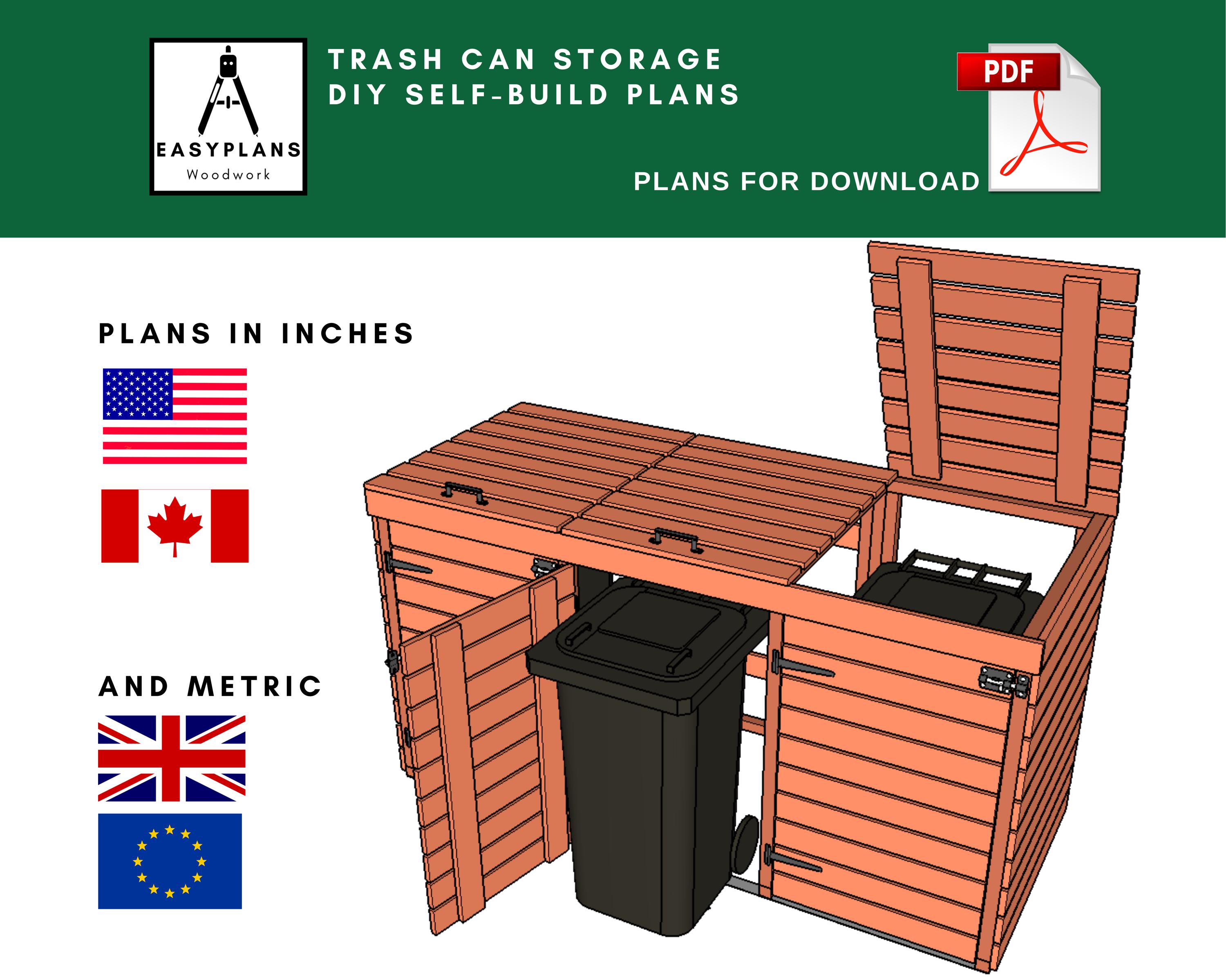 Wheelie Bin Storage Plans: DIY Woodworking Project (digital Download ...