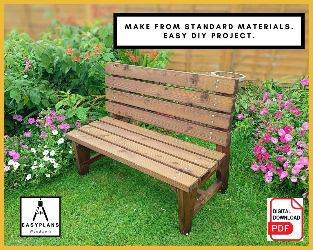 Garden Bench DIY Plans: Simple Woodworking Project (digital Download ...