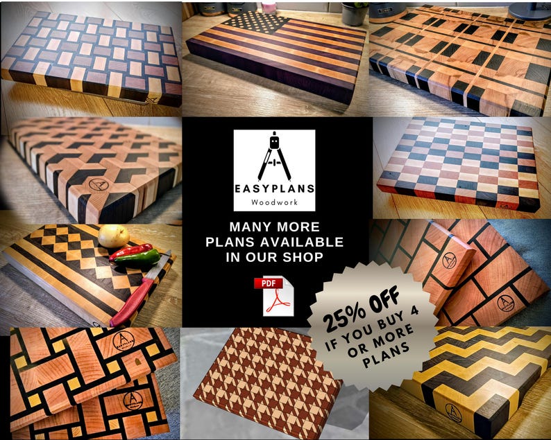 PLANS for Aztec Design End Grain Cutting Chopping Board Woodworking ...