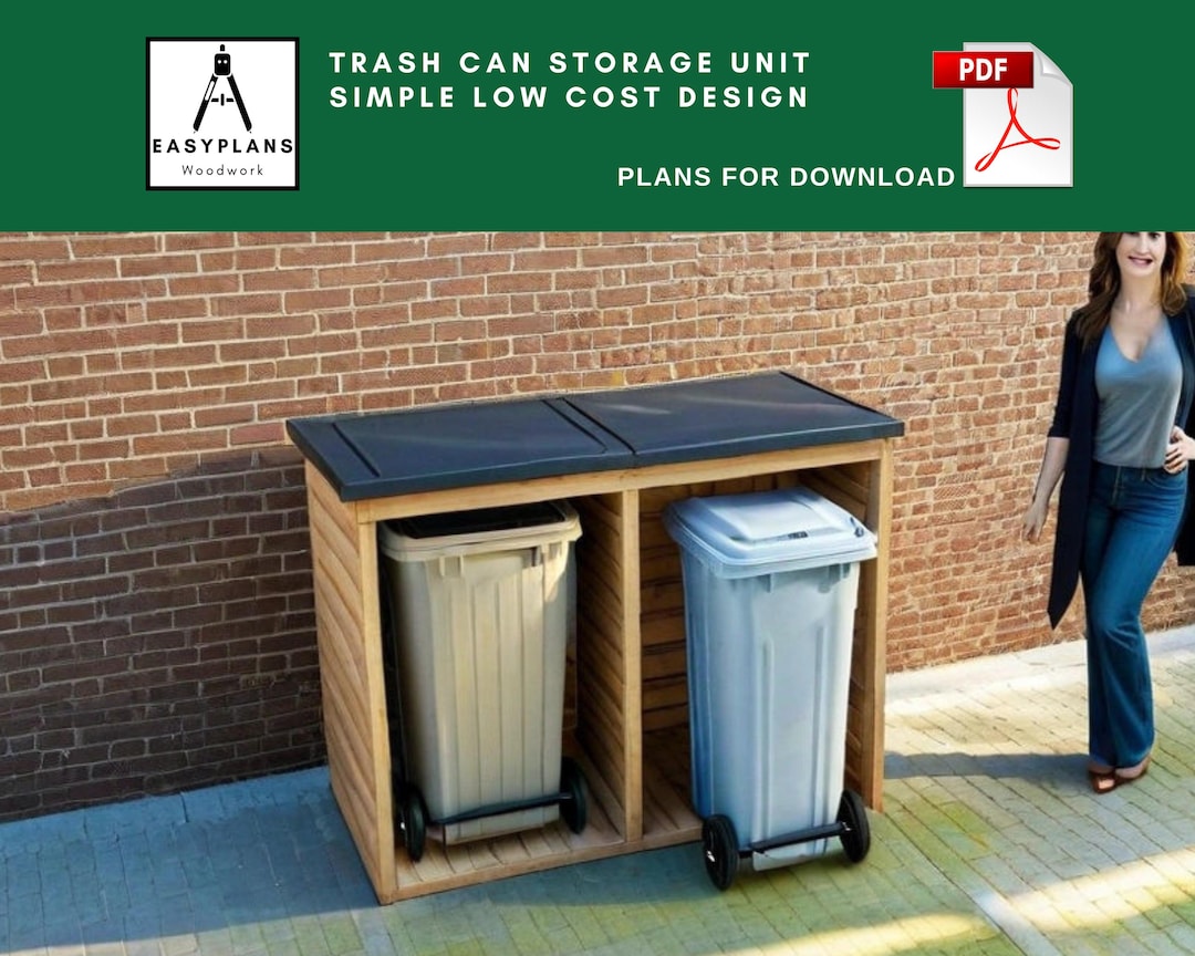 Wheelie Bin Storage Plans: Low Budget DIY Woodwork Project (PDF ...