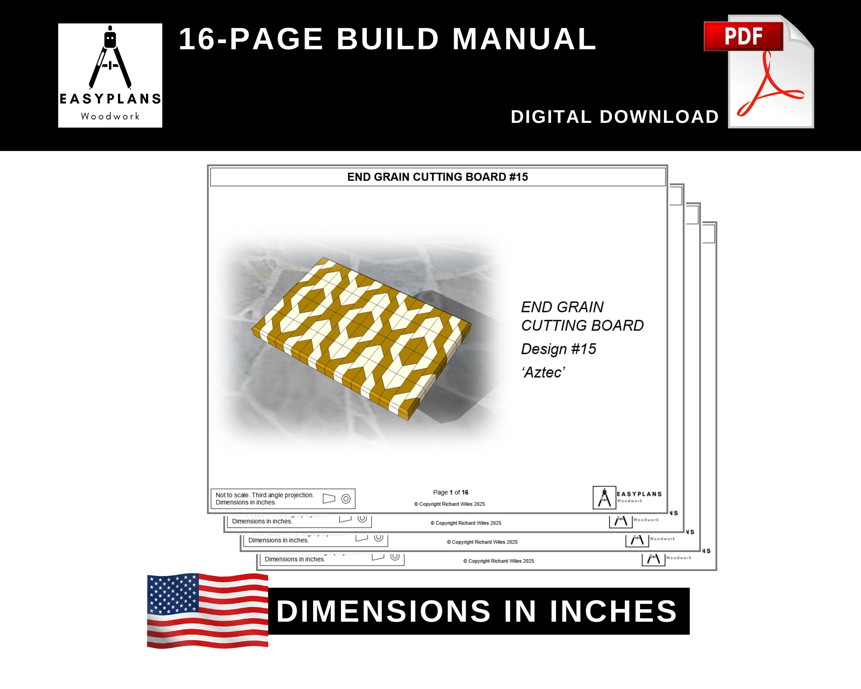 PLANS for Aztec Design End Grain Cutting Chopping Board Woodworking ...