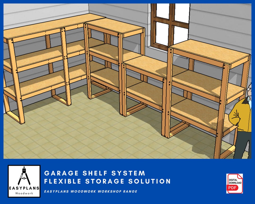 PLANS for Garage Shelves Flexible Storage Solution DIY Build Project - Etsy