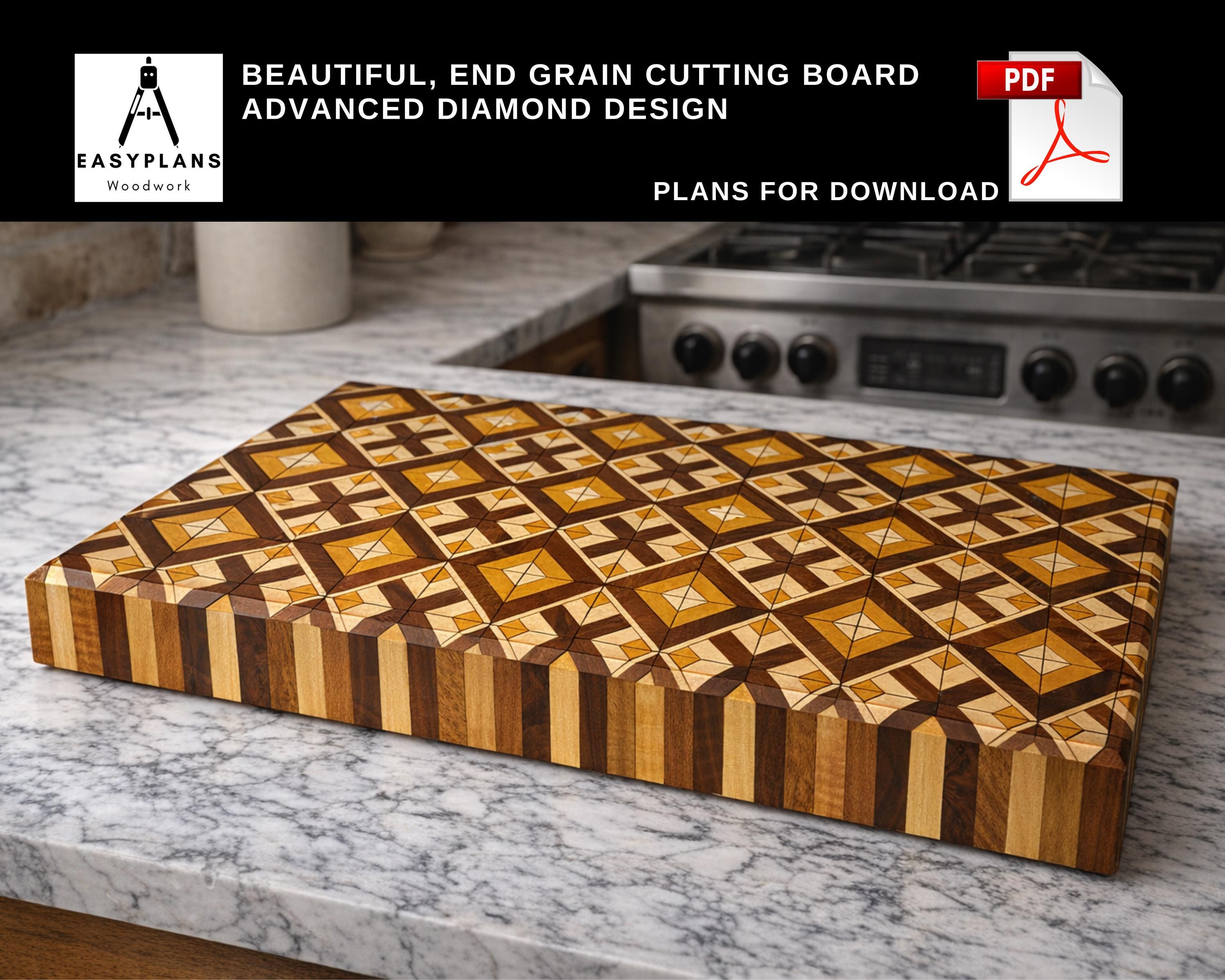 PLANS for End Grain Cutting Board Advanced Diamond Design Woodworking ...