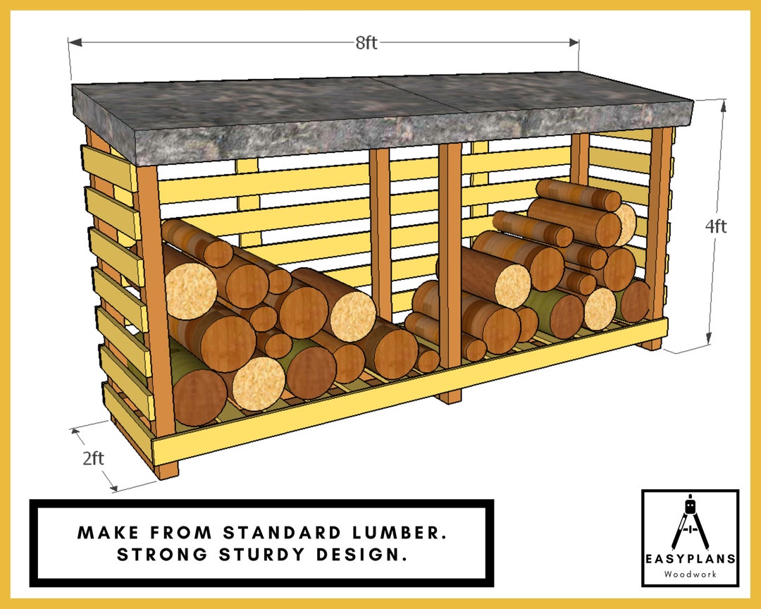 Wood Store Log Store Plans 8ft X 4ft X 2ft using Standard - Etsy Canada