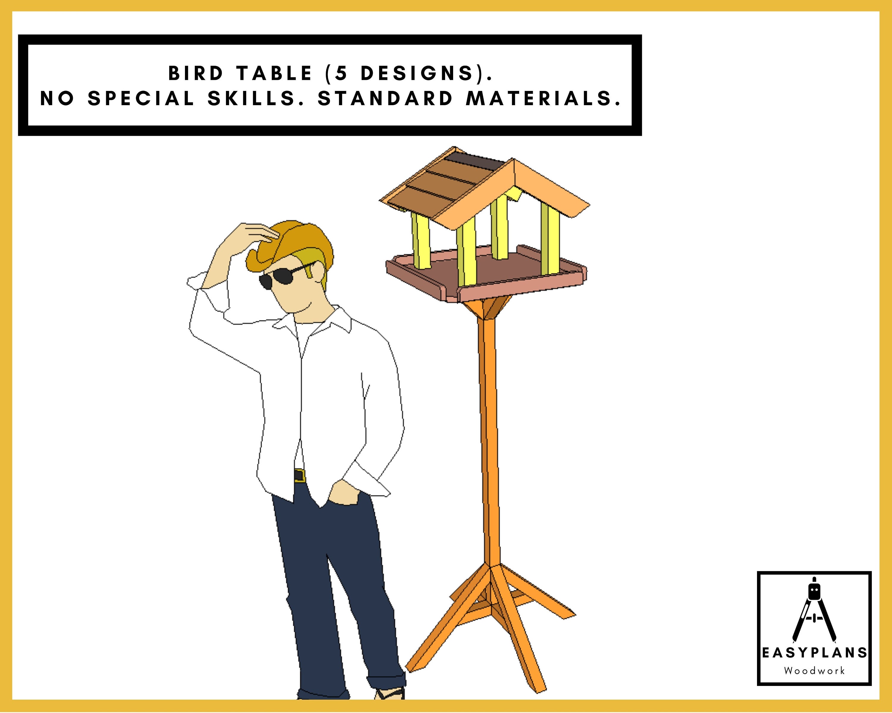 Bird Table Bird Feeder Plans 5 Designs DIY Project - Etsy
