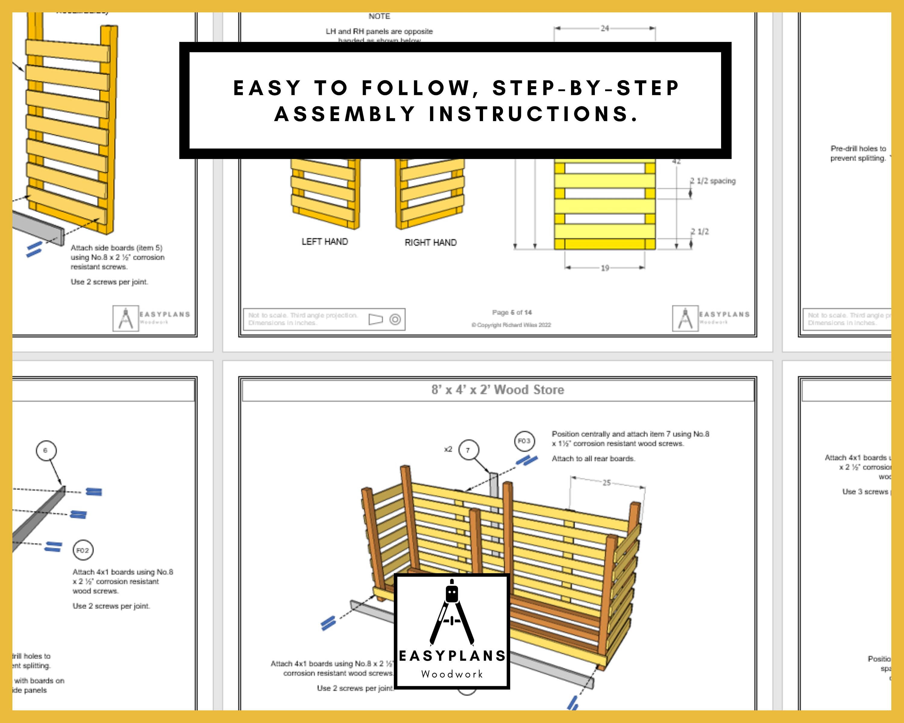 Wood Store Log Store Plans 8ft X 4ft X 2ft using Standard - Etsy Canada