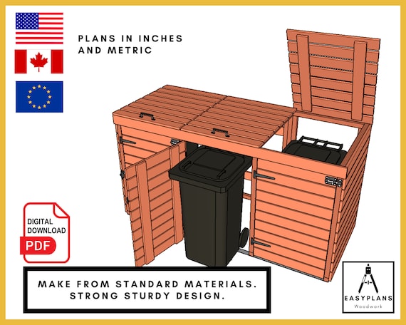 Outdoor Trash Storage Bin Plans Pin Page