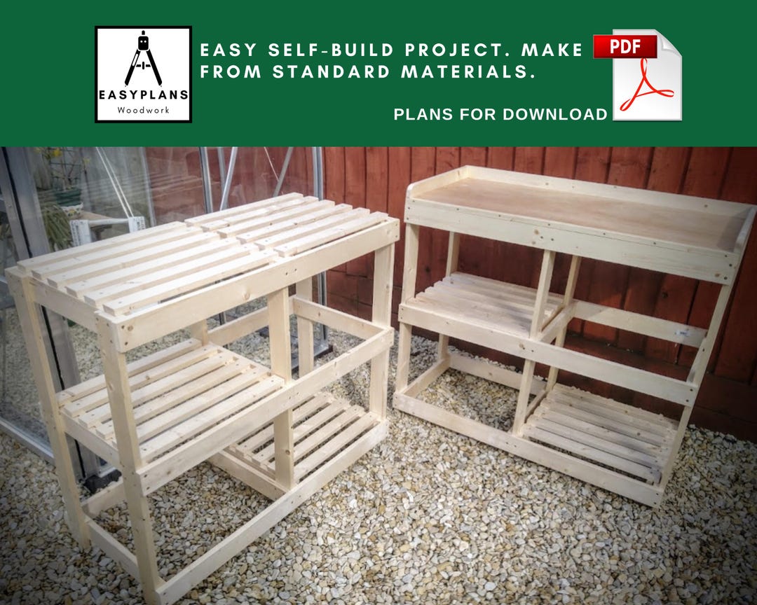 Greenhouse Staging & Potting Table DIY Plans (6ft X 4ft) (PDF) - Etsy UK