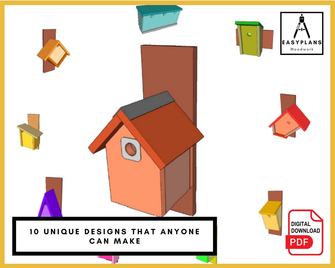 PLANS for Bird House Nest Box 10 Simple Designs Easy DIY Woodwork ...