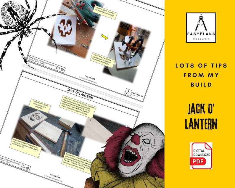 Wooden Jack O' Lantern Plans: DIY Halloween Woodworking Project (PDF ...