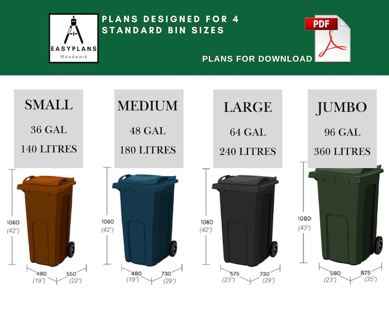 Wheelie Bin Storage Plans: Low Budget DIY Woodwork Project (PDF ...