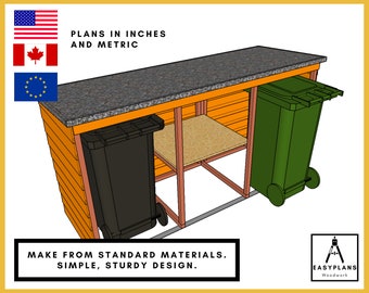 Outdoor Trash Bin / Garbage Can Enclosure & Raised Planter Bed - Etsy