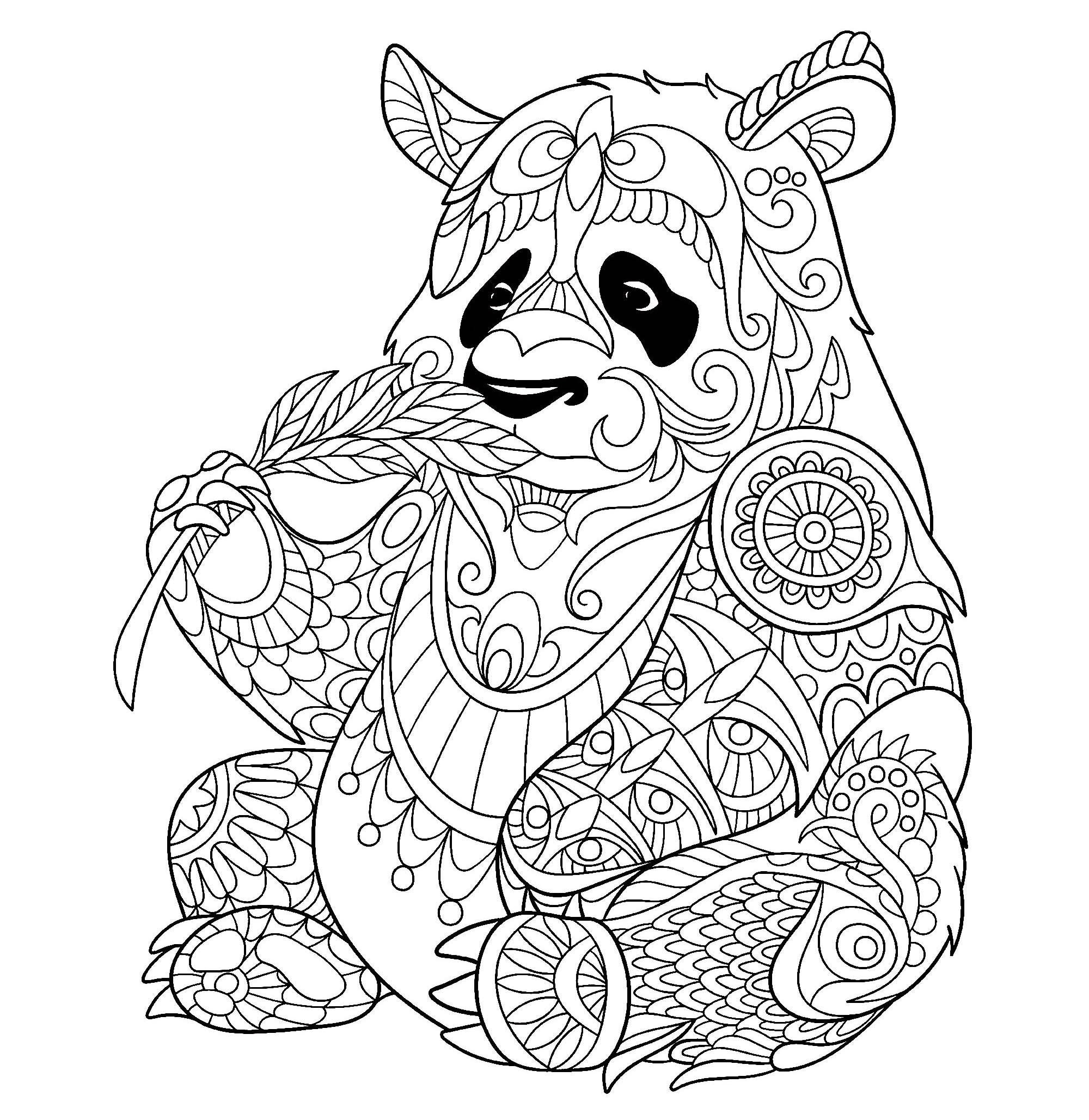 6 Mandalas en forma de Panda para imprimir y colorear | Etsy