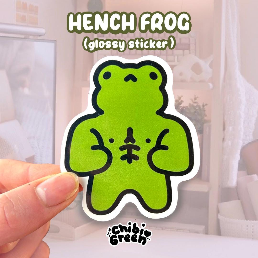 Hench Frog Sticker/meme Frog/funny Frog Sticker/froggy Sticker/cute ...