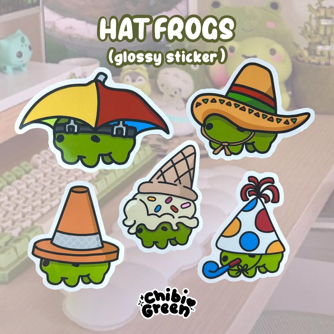 Hat Frog Stickers/meme Frog/birthday Sticker/traffic Cone Sticker/ice ...