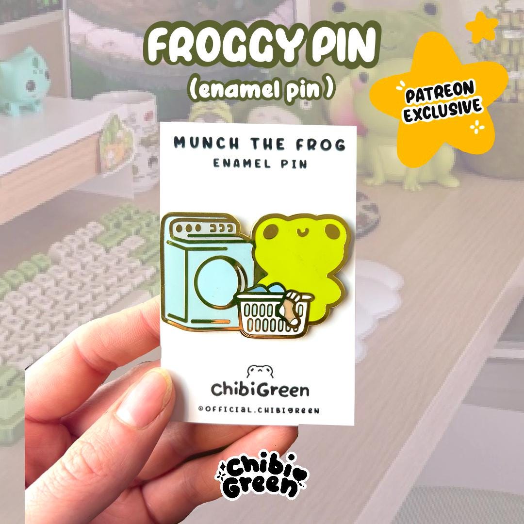 Do Your Laundry Enamel Pin/washing Machine Pin/cleaning Frog Pin ...