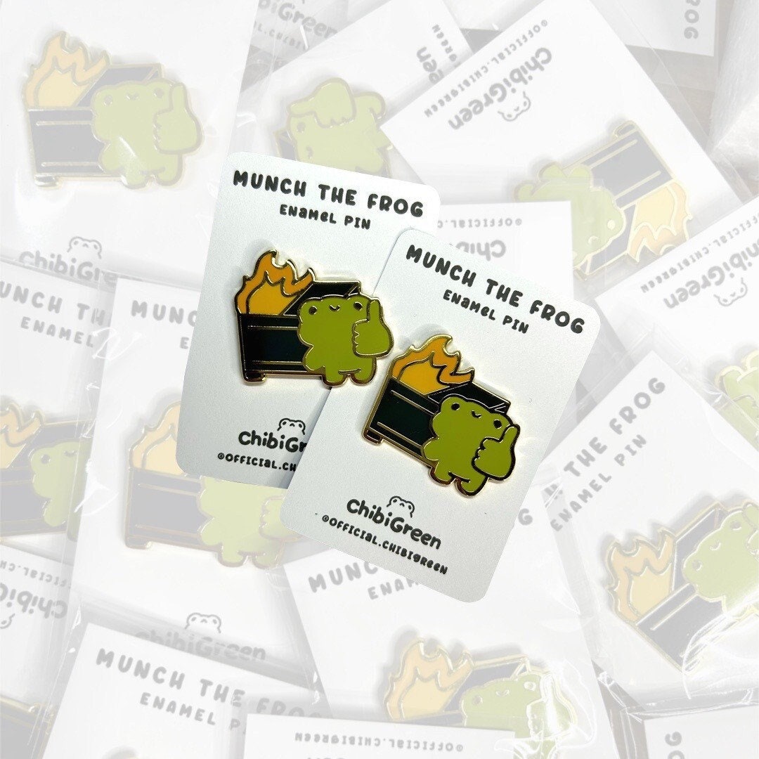 Fire Frog Enamel Pin/frog Enamel Pin/meme Frog Pin/fire Enamel Pin/toad ...