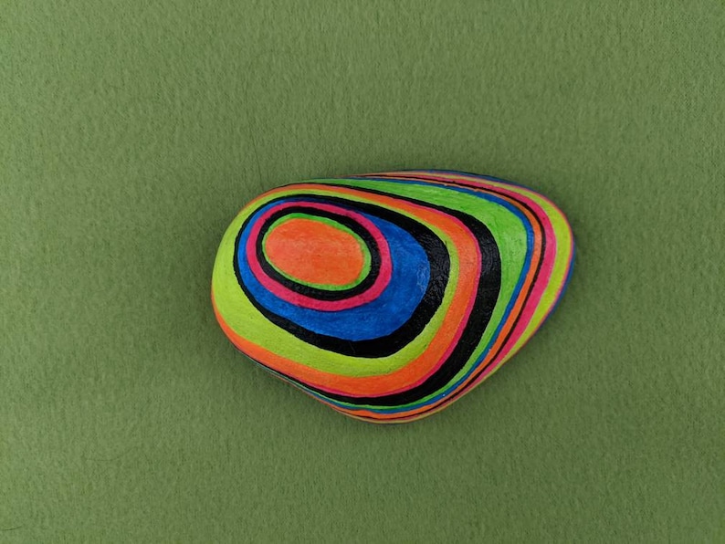 Neon Hand Painted Rock - Etsy