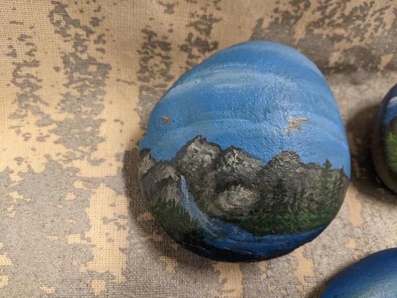 Painted Nature Scene Rocks - Etsy
