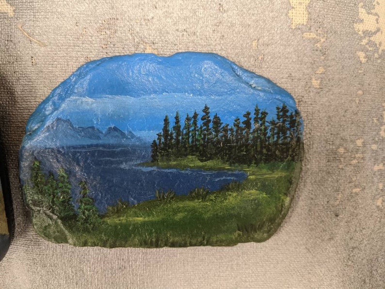Painted Nature Scene Rocks - Etsy