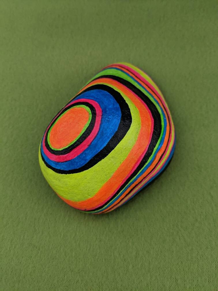 Neon Hand Painted Rock - Etsy