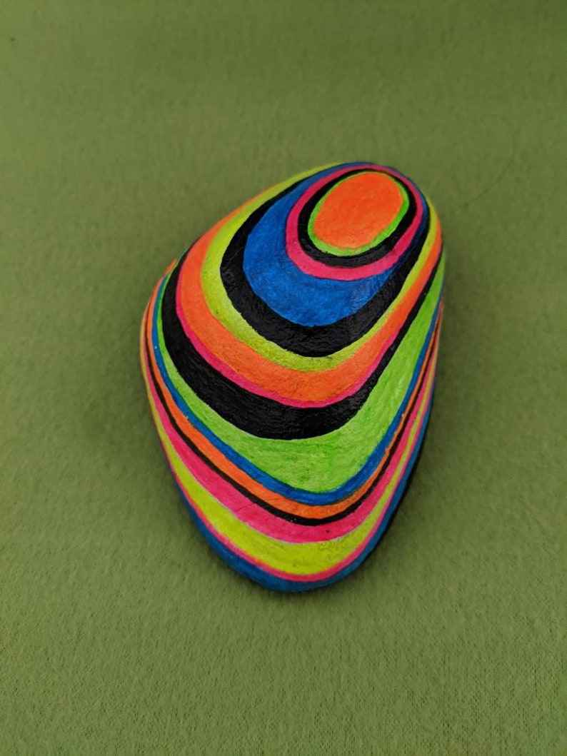 Neon Hand Painted Rock - Etsy