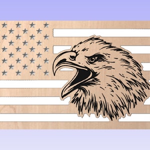 Custom American Flag File Eagle Inlay CRV SVG Dxf Vetric Files - Etsy