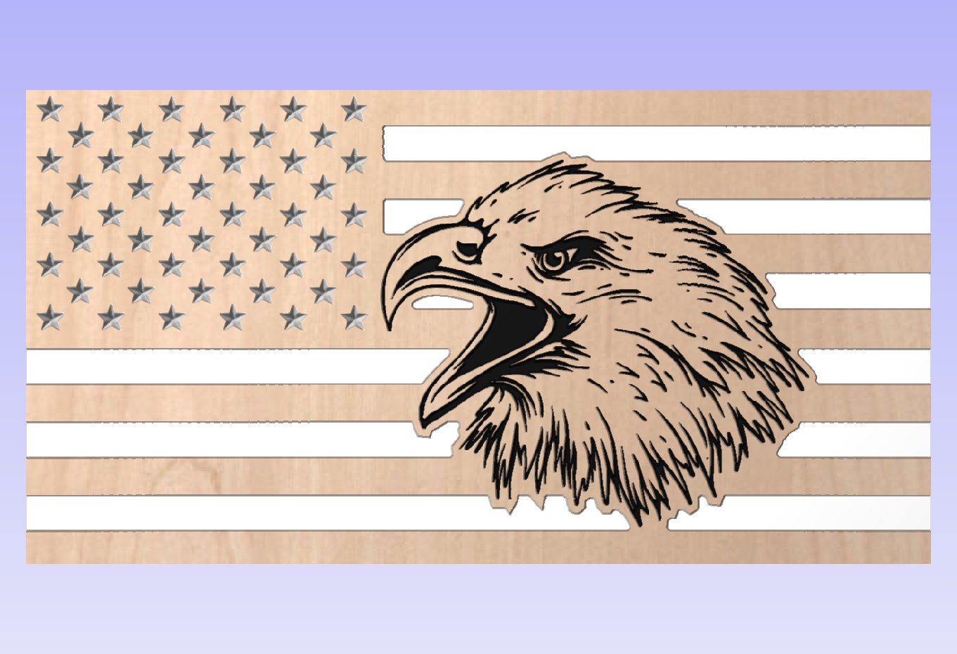 Custom American Flag File Eagle Inlay CRV SVG Dxf Vetric Files - Etsy