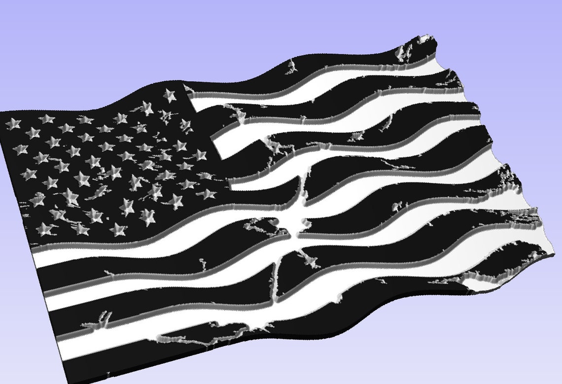 Rough and Tattered Flag Distressed Wavy 2D American Flag File Digital ...