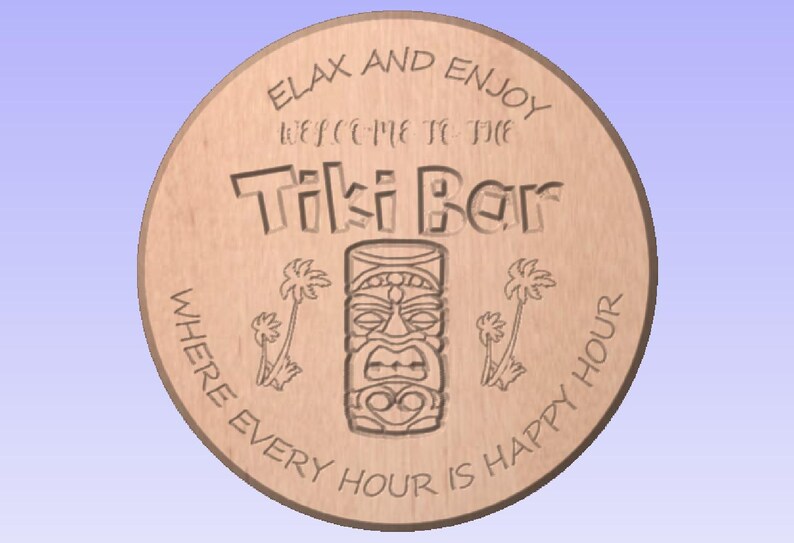 Vetric File | Tiki Bar Sign Round - Customizable DIY Wall Art -svg, CRV ...