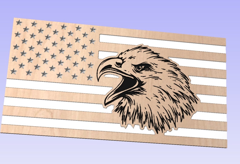 Custom American Flag File Eagle Inlay CRV SVG Dxf Vetric Files - Etsy