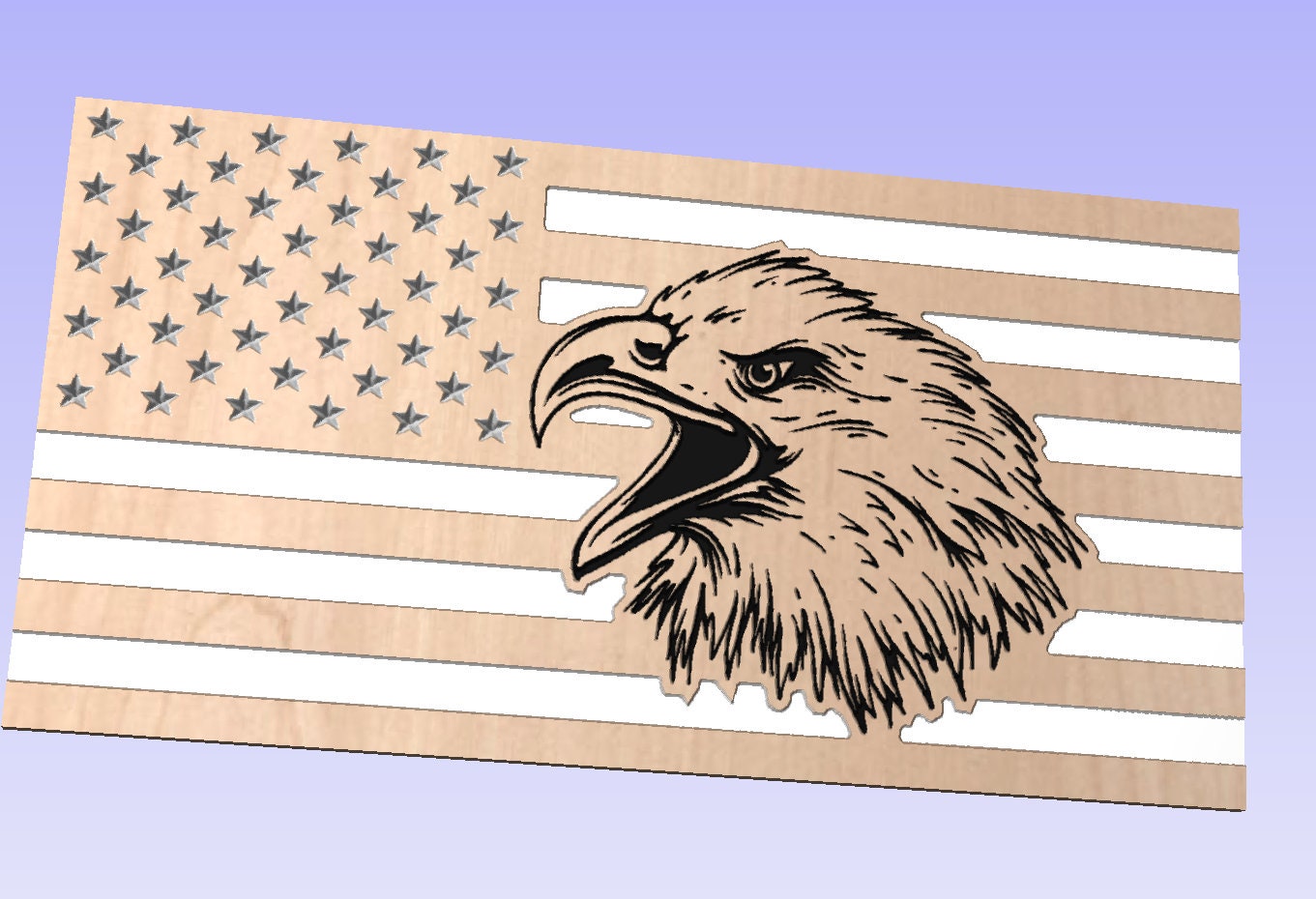 Custom American Flag File Eagle Inlay CRV SVG Dxf Vetric Files - Etsy