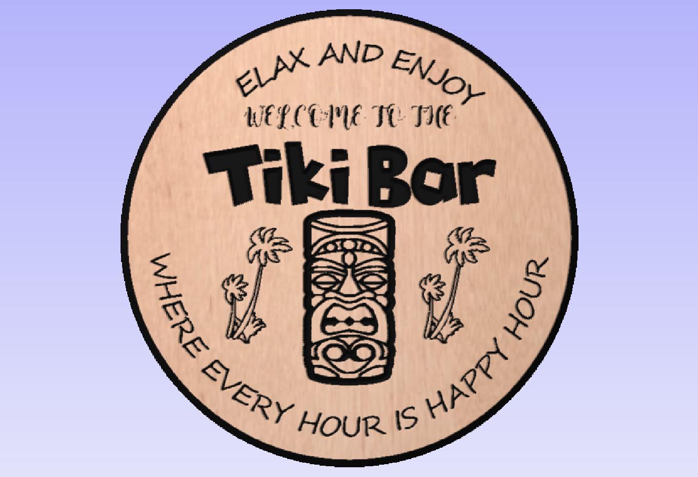 Vetric File | Tiki Bar Sign Round - Customizable DIY Wall Art -svg, CRV ...