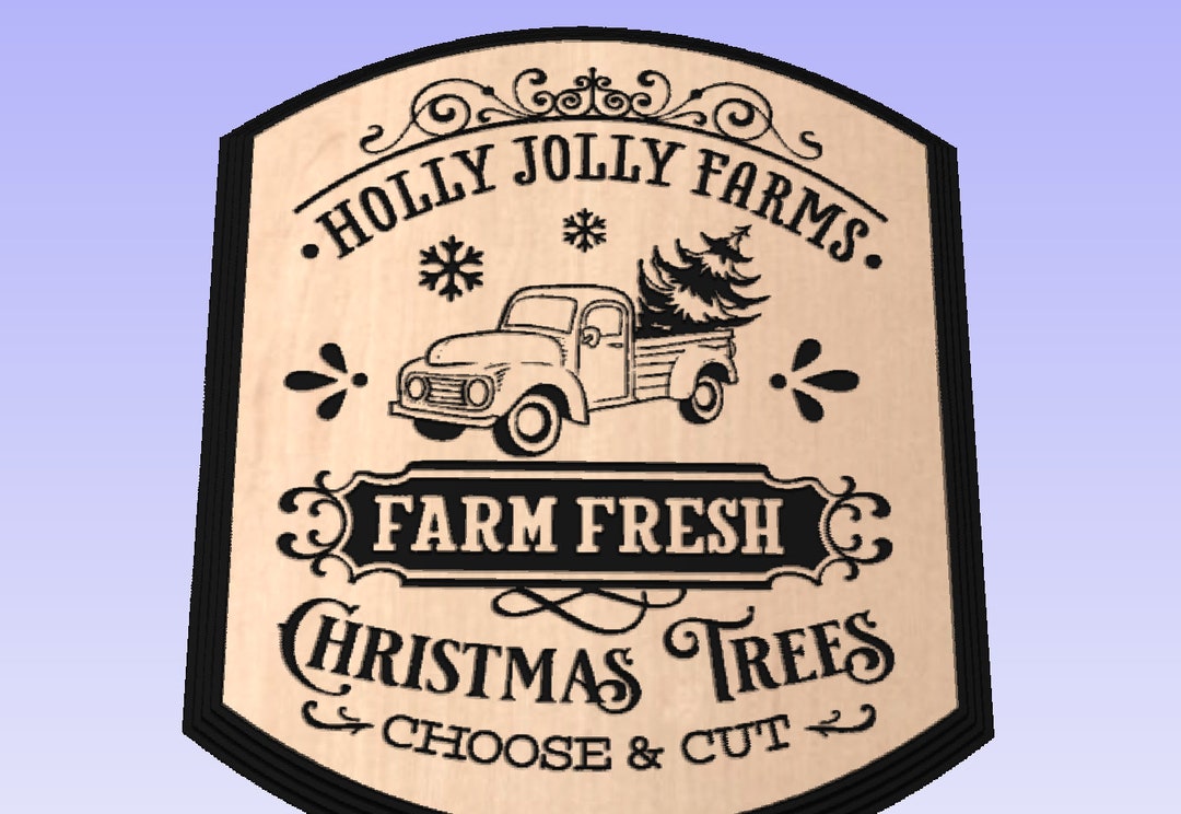 Christmas Wall Art - Holly Jolly Farms for Shapeoko CNC Carving! SVG ...