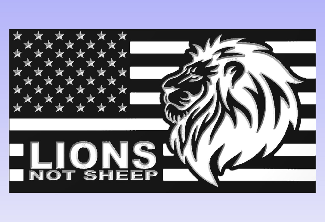 Custom Flag Lions Not Sheep American Flag With Lion Head CNC Digital ...