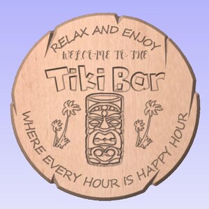 Vetric File | Tiki Bar Sign Round - Customizable DIY Wall Art -svg, CRV ...