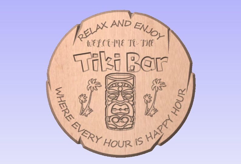 Vetric File | Tiki Bar Sign Round - Customizable DIY Wall Art -svg, CRV ...