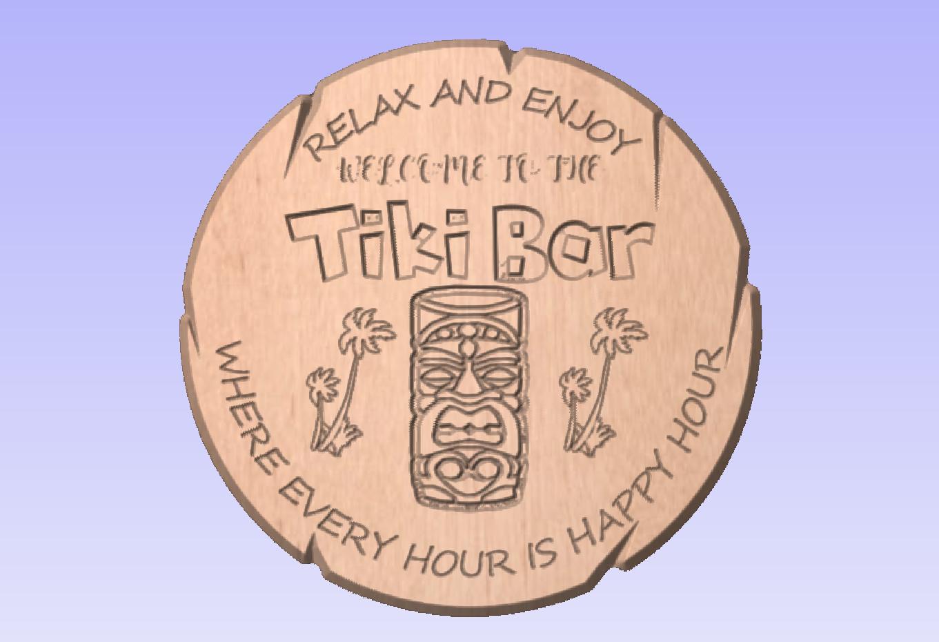 Vetric File | Tiki Bar Sign Round - Customizable DIY Wall Art -svg, CRV ...