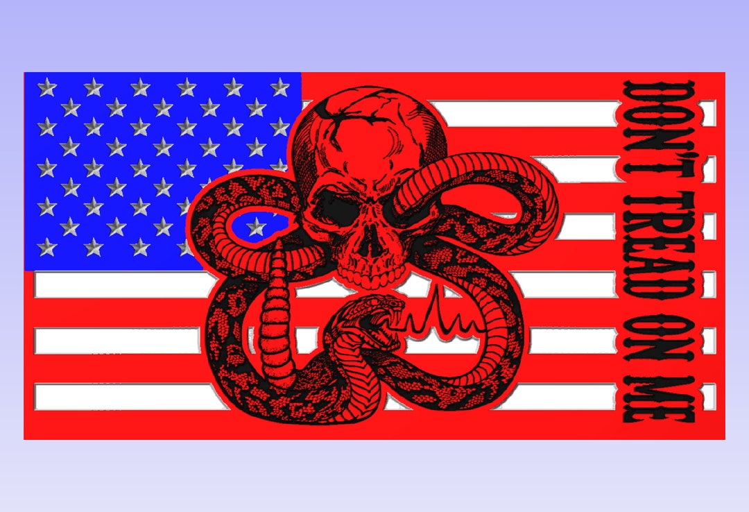 CNC Rustic American Flag Don't Tread on Me Snake & - Etsy