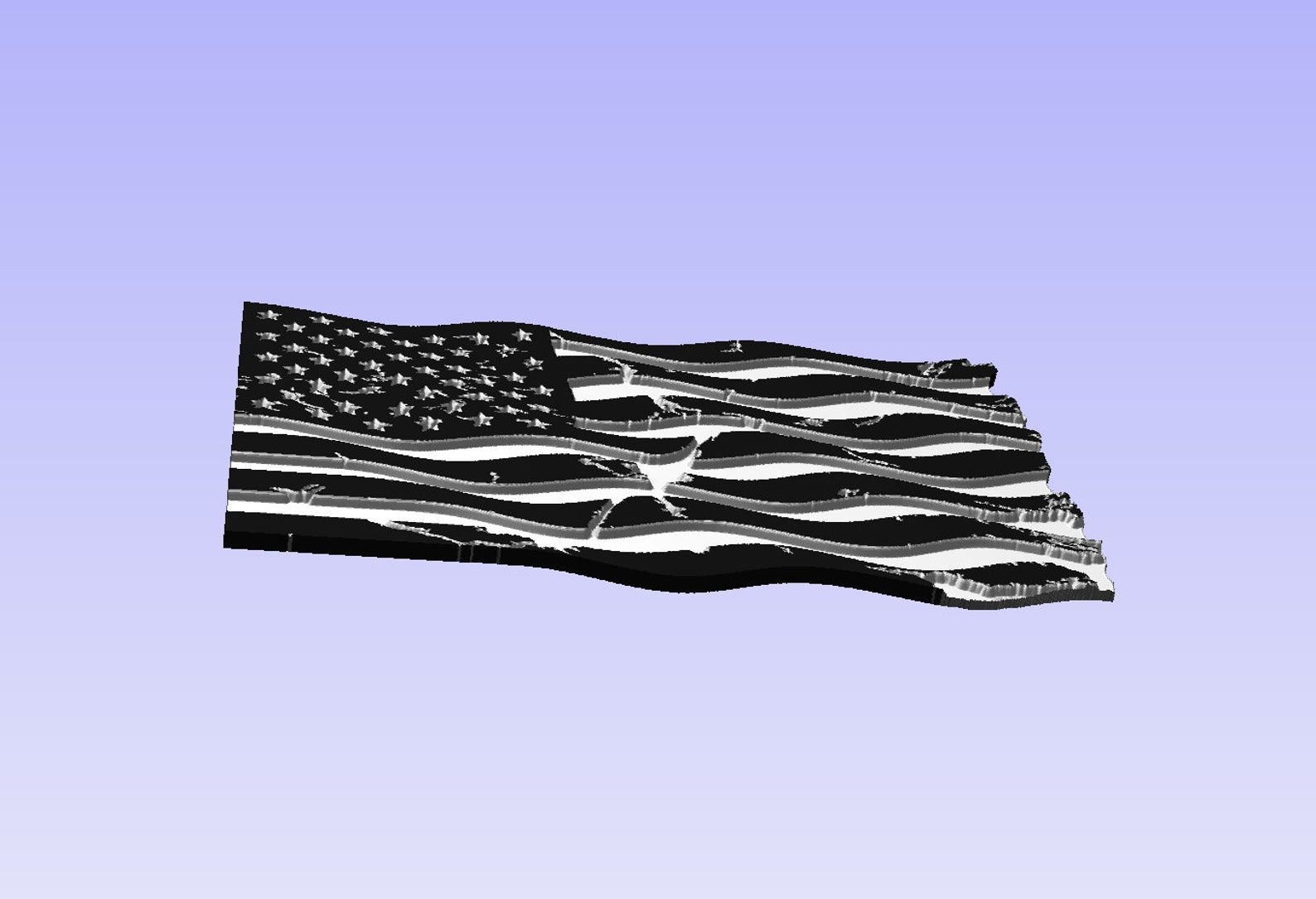 Rough and Tattered Flag Distressed Wavy 2D American Flag File Digital ...