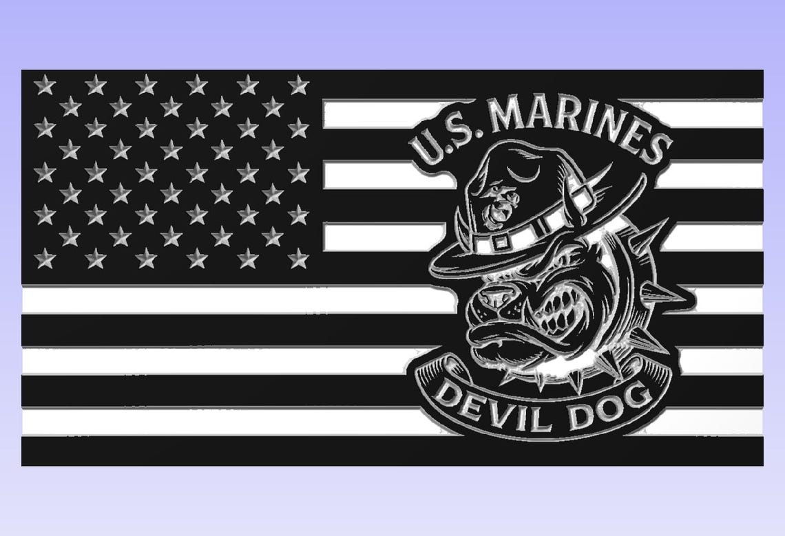 American Flag Svg | Sign With - Marines Devil Dogs - Vectric Digital ...