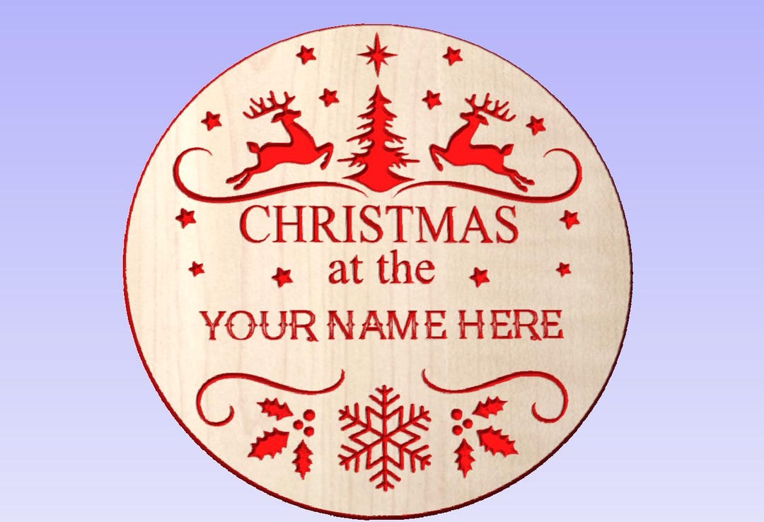 Christmas Wall Art - Custom Name Sign - SVG, Dxf, Crv, C2D Files for ...