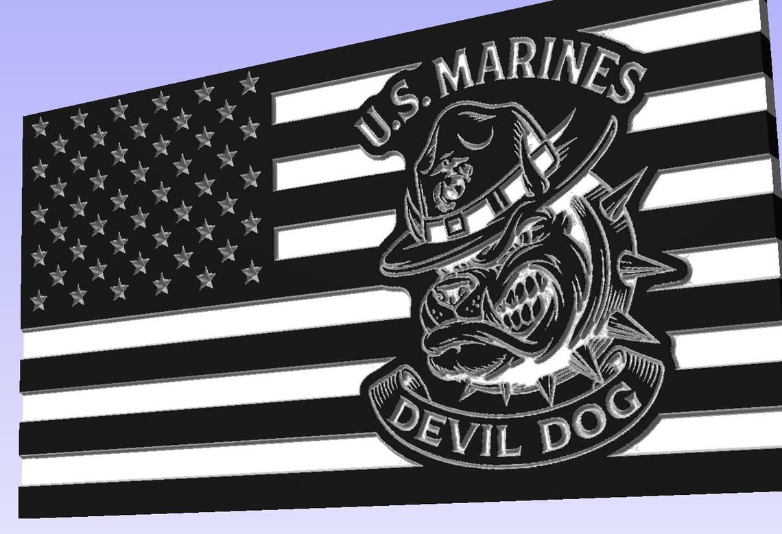 American Flag Svg | Sign With - Marines Devil Dogs - Vectric Digital ...