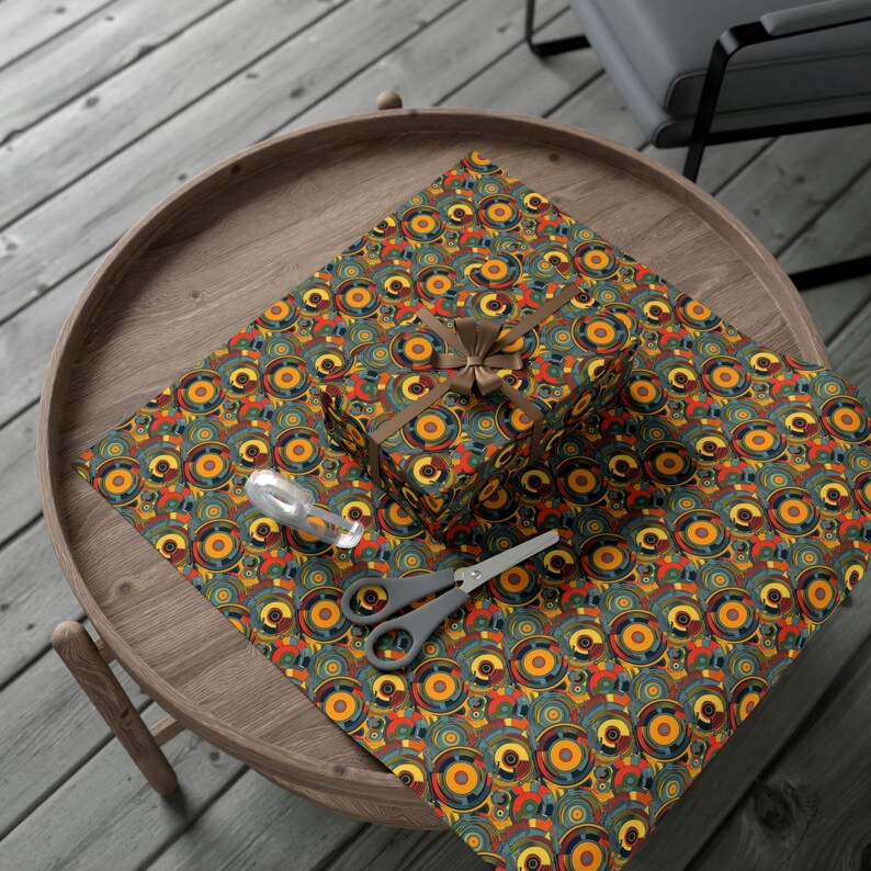 Vintage Record Player Gift Wrap Paper, Retro Music Design - Etsy