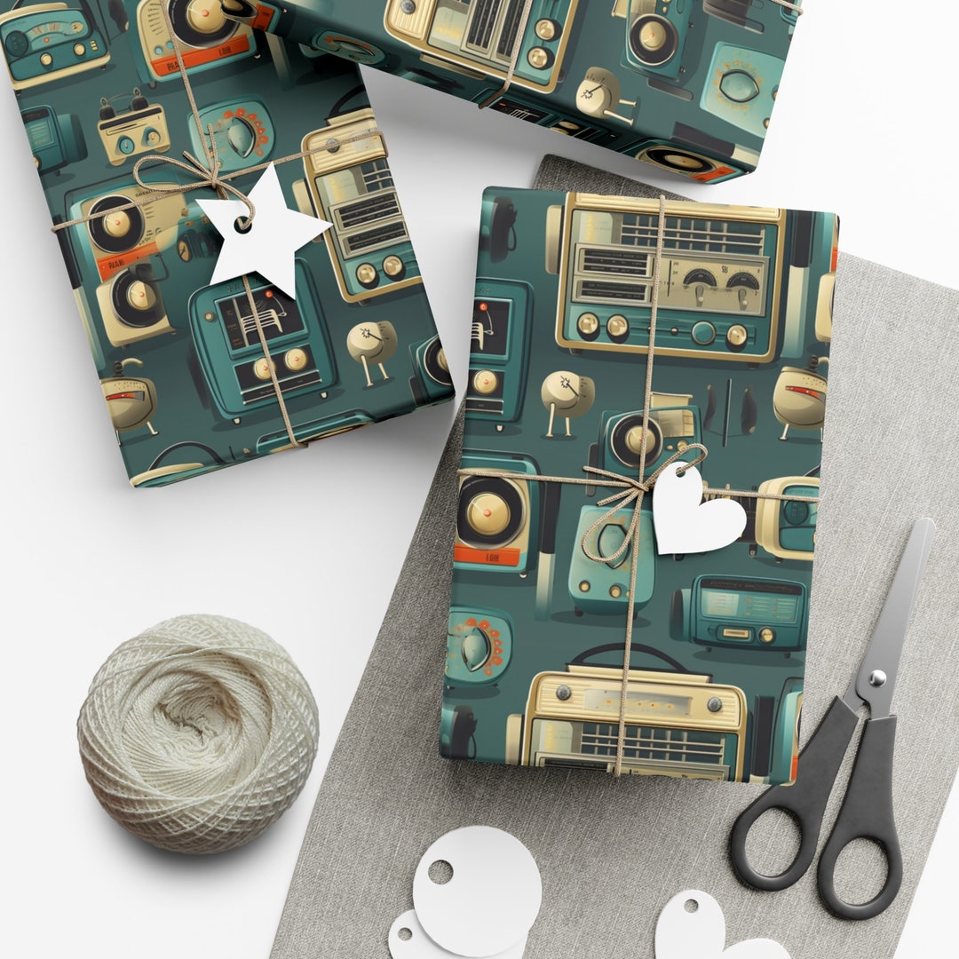 Vintage Radio, Record Player, Turntable, Audiophile, Vintage, Gift Wrap ...
